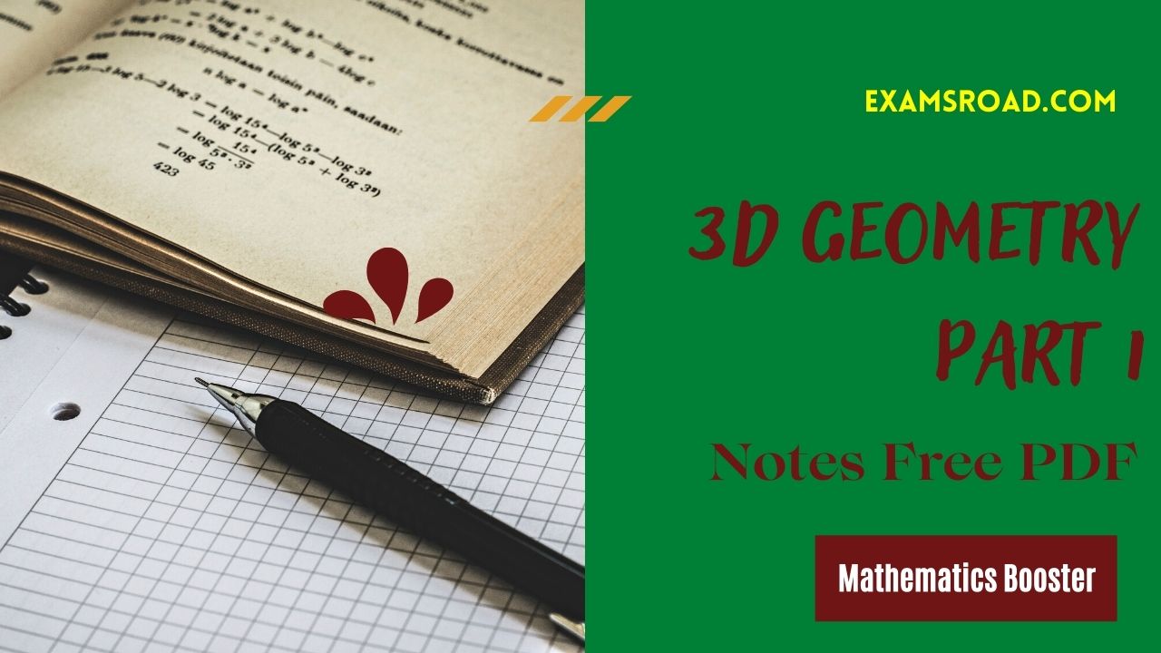 3D Geometry Handwritten Notes PDF Part 1 Download Mathematics - IIT JEE ...